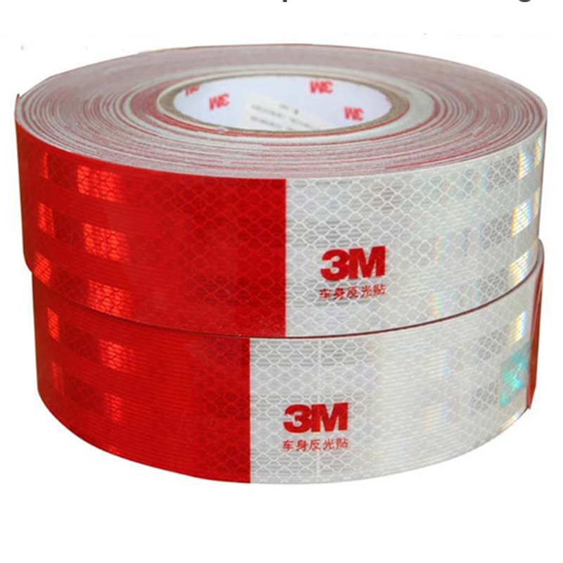 Strong Visibility 3M 983D Red and White Reflective Tape for Vehicles